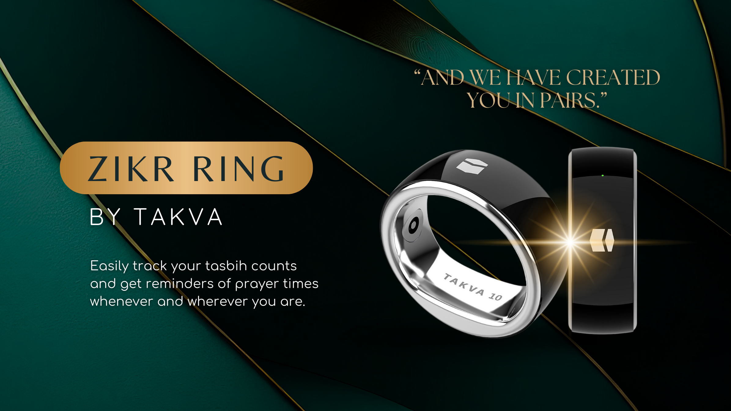 TAKVA Zikr Ring | Screenless Digital Tasbih Ring – Takva Co.